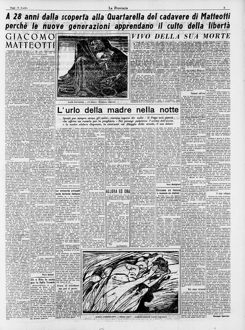 A 28 anni dalla scoperta alla Quartarella del cadavere di Matteotti ...